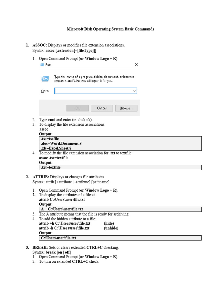 Basic Windows Dos Commands Pdf Computer File Command Line Interface