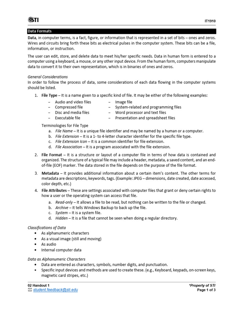 02_Handout_1(2) | PDF | Computer File | Data Compression