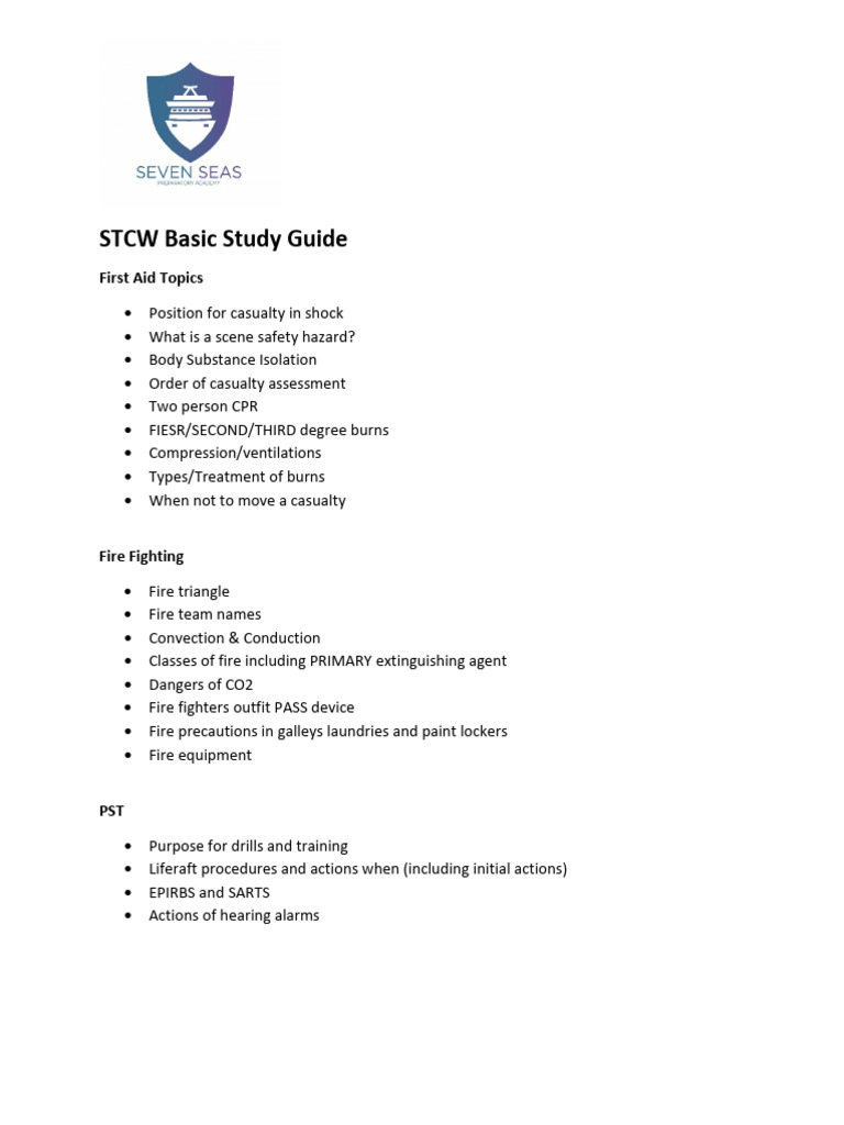 STCW_Basic_Study_Guide (1) | PDF