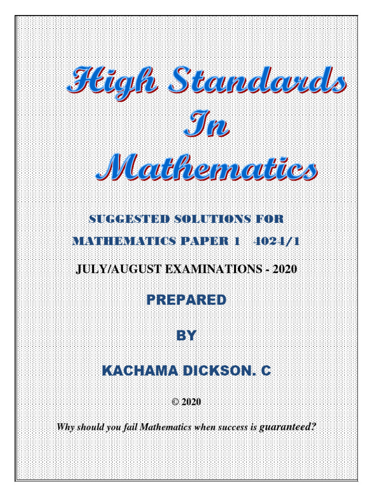 2020 Mathematics Paper 1 Solutions | PDF | Science | Mathematics
