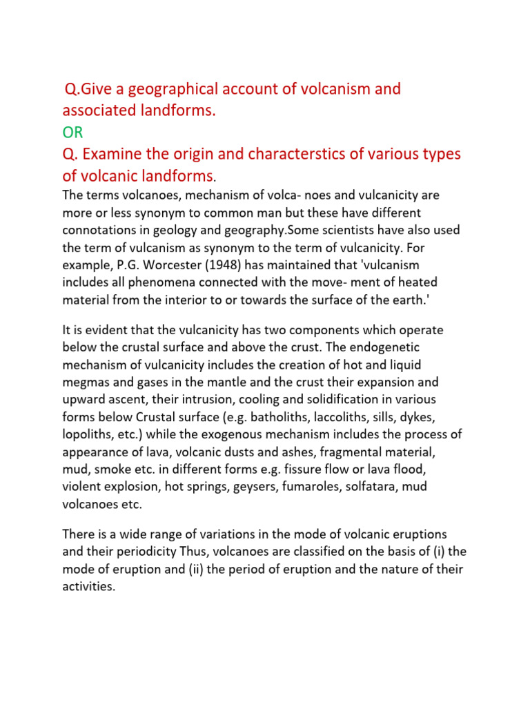 Volcanic Landforms: Intrusive vs Extrusive | PDF | Volcano | Volcanism