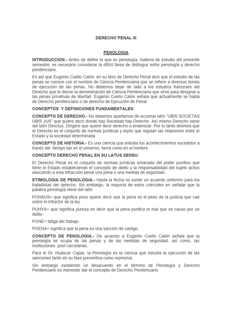 03.DERECHO PENAL 3 | PDF | Castigos | Derecho penal