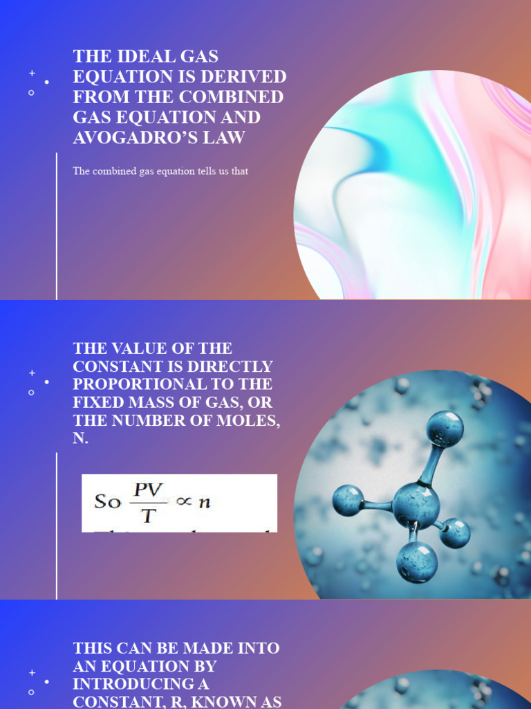 The Ideal Gas Equation Is Derived From The | PDF