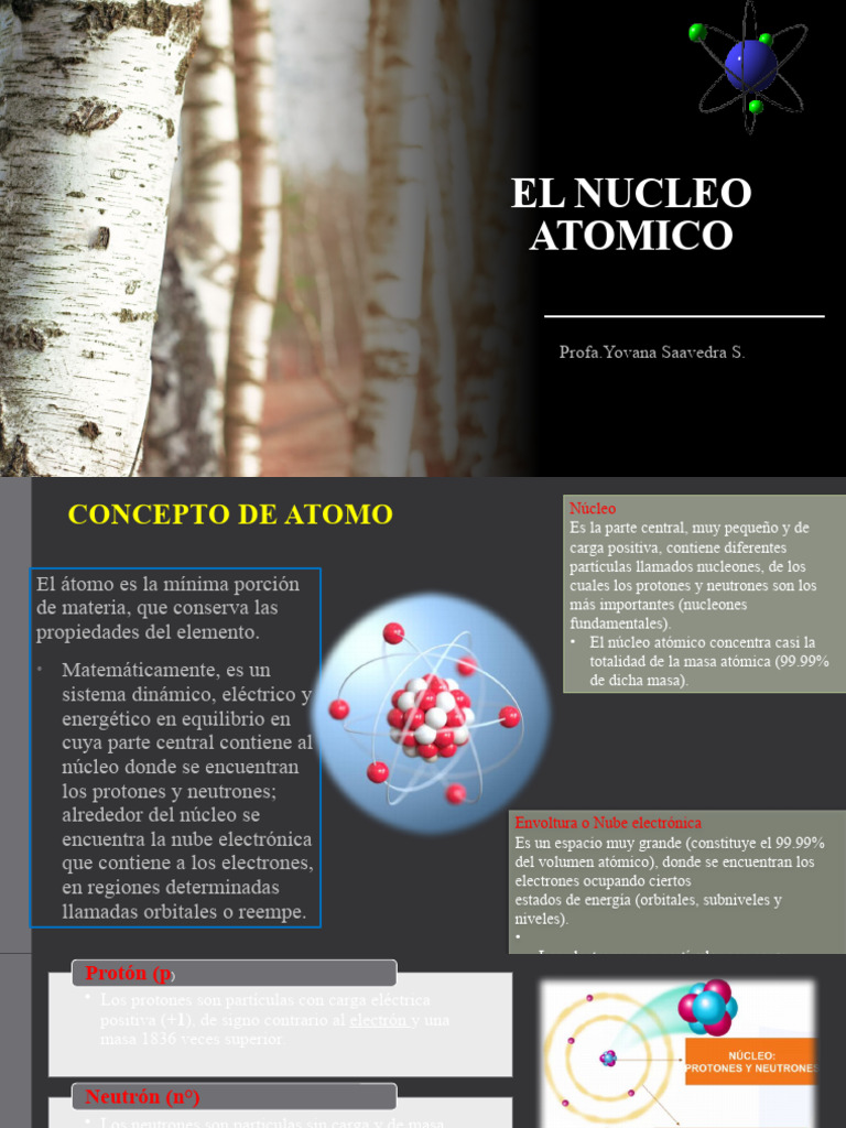 Estructura y Composición del Átomo | PDF | Protón | Núcleo atómico