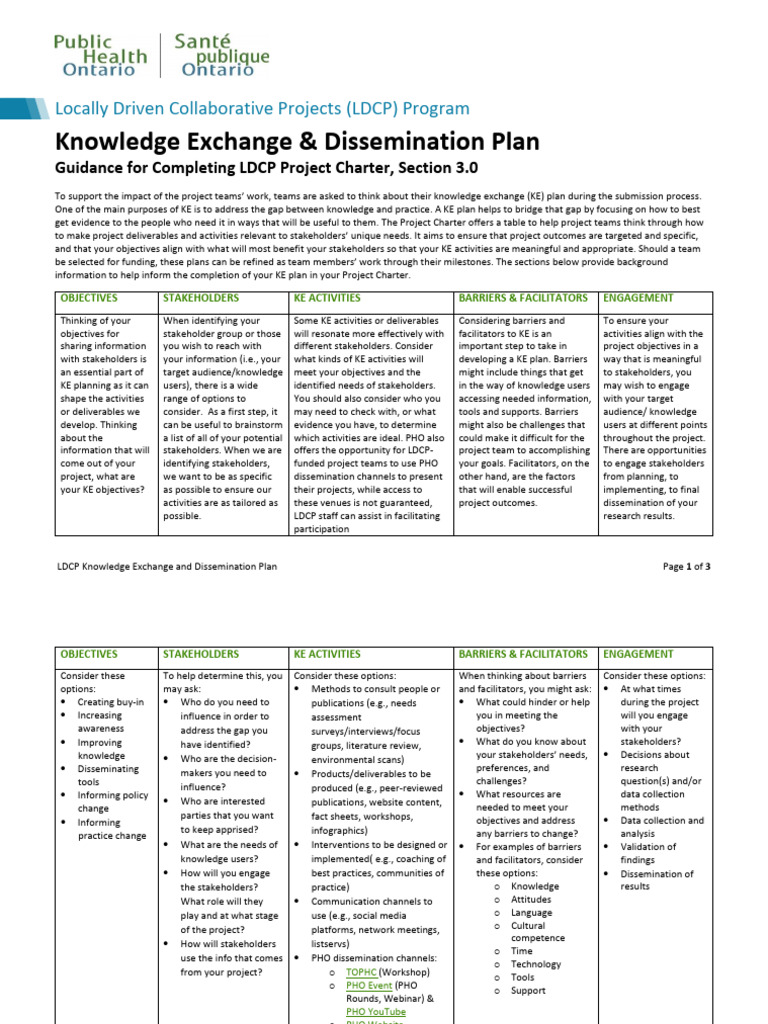 Knowledge Exchange & Dissemination Plan | PDF | Knowledge | Information