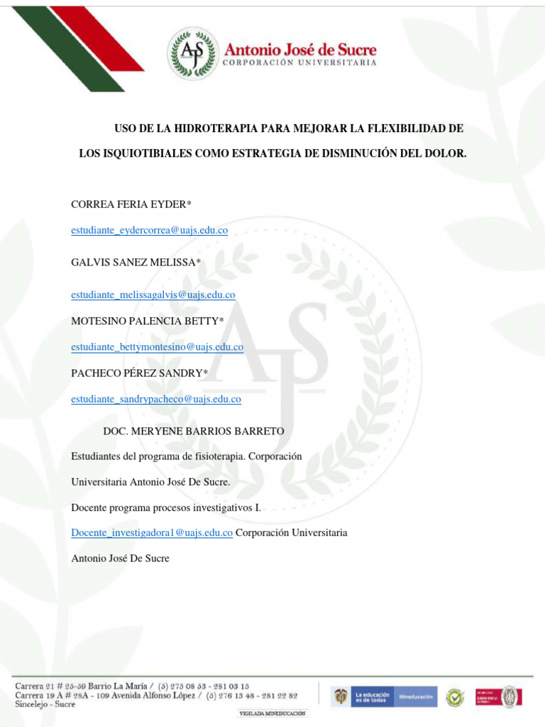 1 Primer Parcial de Proyecto de Investigacion - Meryene | PDF | Dolor lumbar | Dolor