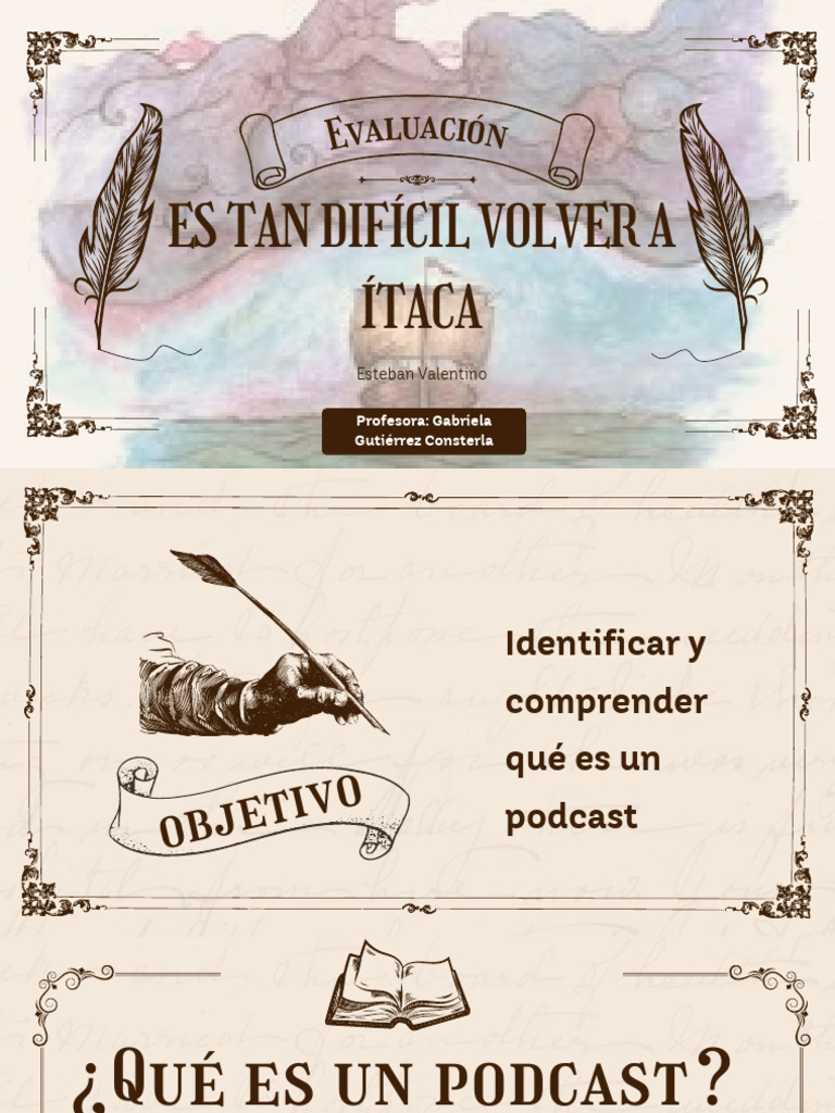 Es Tan Difícil Volver A Ítaca 1° Medio Podcast | PDF | Podcast