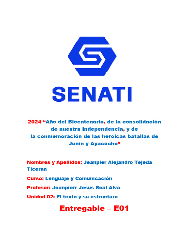 Jenpier Alejandro Tejeda Ticeran PT11 | PDF | Lingüística | Sintaxis