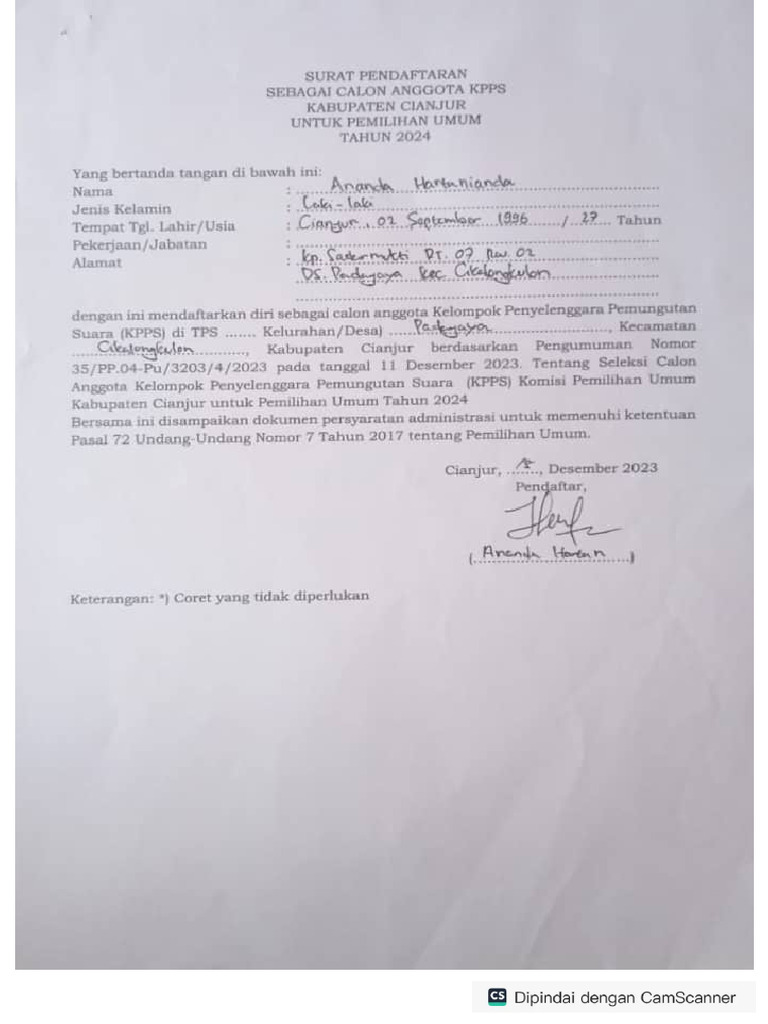 Pendaftaran Kpps | PDF