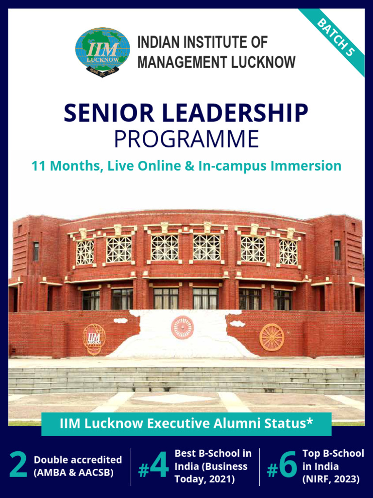 Iiml SLP Brochure | PDF | Leadership | Business