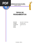 Cuadro Comparativo de Tipos de Pensamientos | PDF | Pensamiento | Pensamiento crítico