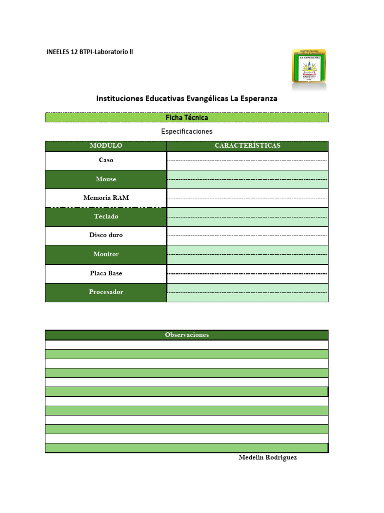 Ficha Tecnica de Redes1 | PDF