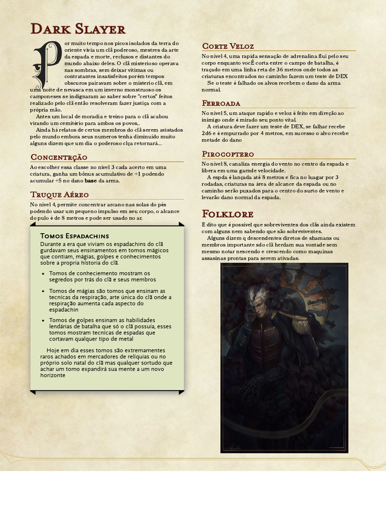 Classe Dark Slayer para D&D 5E | PDF | Esgrima | Espada