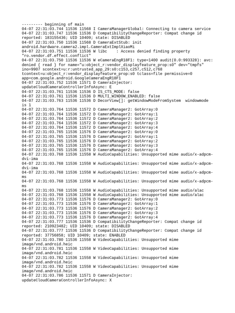 Logcat 1712539863678 | PDF | Codec | Data Compression
