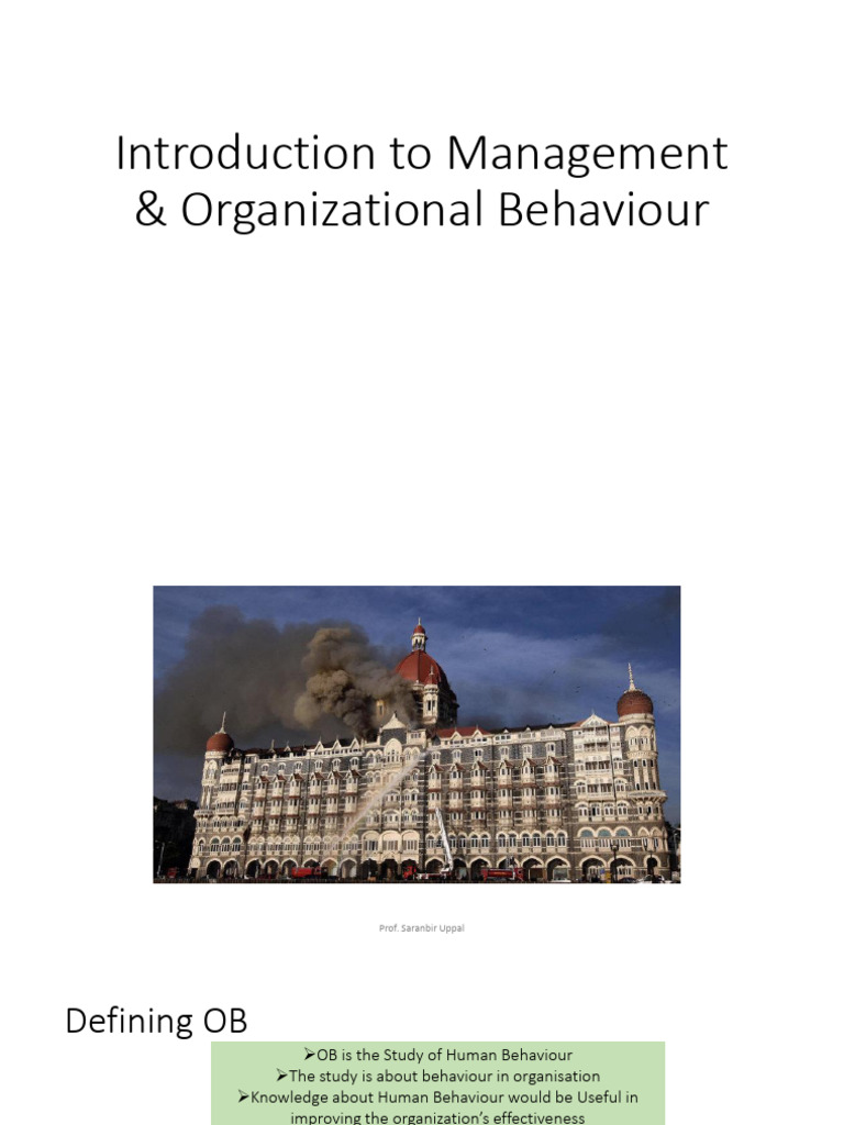 Module 1 | PDF | Division Of Labour | Organizational Behavior