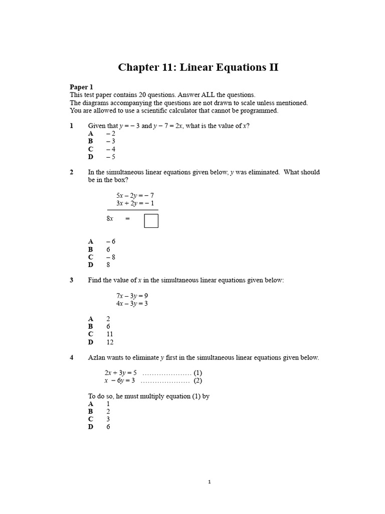 Chapter 11 - Linear Equations II | Download Free PDF | Equations | Mathematical Analysis