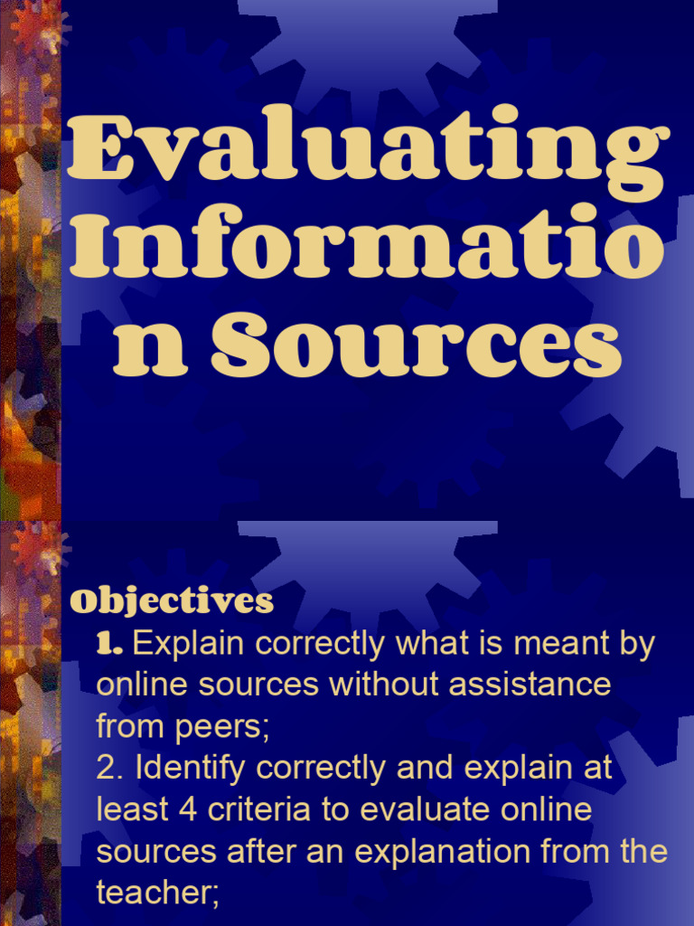 Evaluating Online Information Sources | PDF | Information | Bias