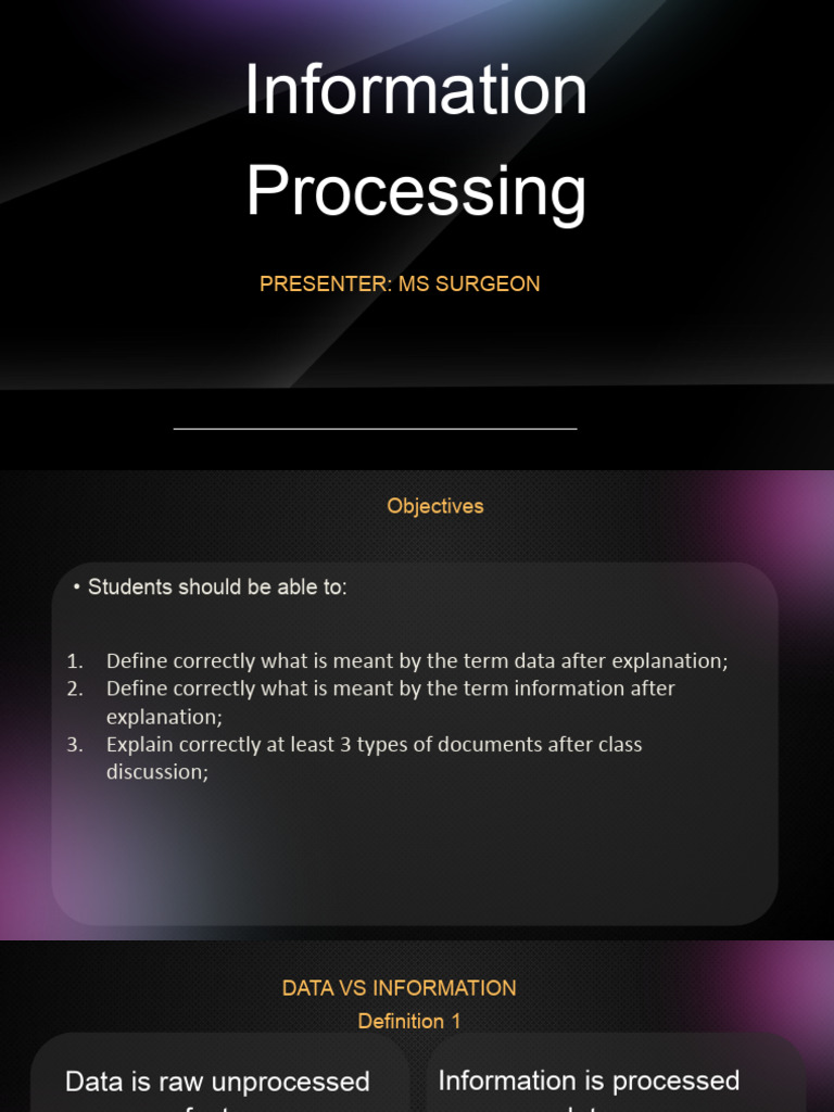 Information Processing | PDF | Information | Data