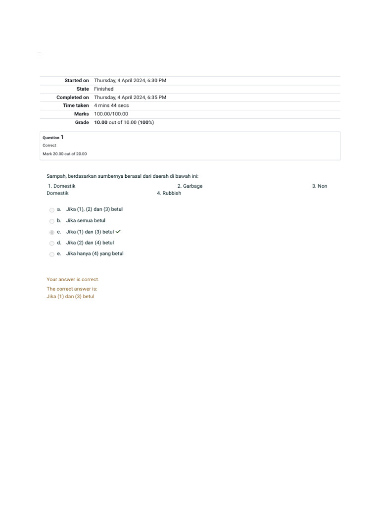 Quiz TM 7 - Attempt Review | PDF | Metode & Bahan Ajar | Sains & Matematika