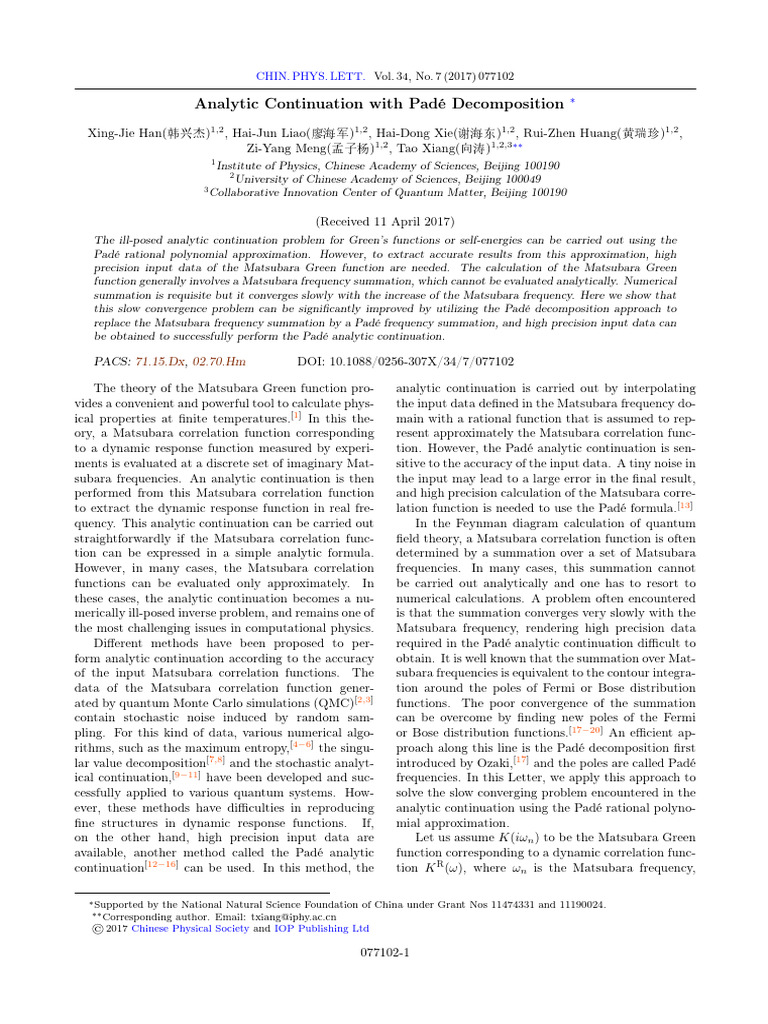 Improving Matsubara Summation Accuracy | PDF | Quantum Mechanics | Mathematical Analysis