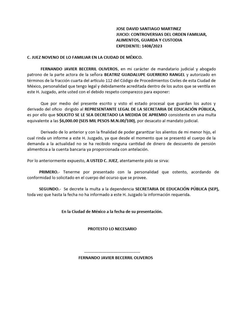 Escrito de Desacato de La Sep de Beatriz Guadalupe Guerrero Rangel | PDF