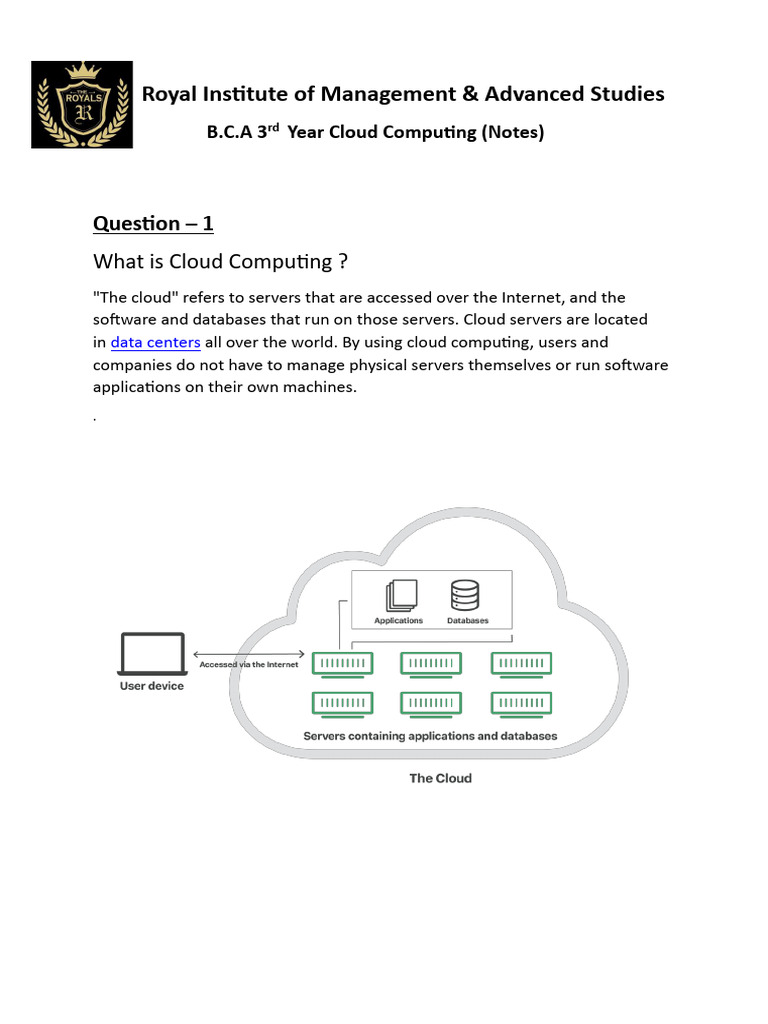 Bca 3rd Year Cloud Computing Notes | PDF | Cloud Computing | Platform ...