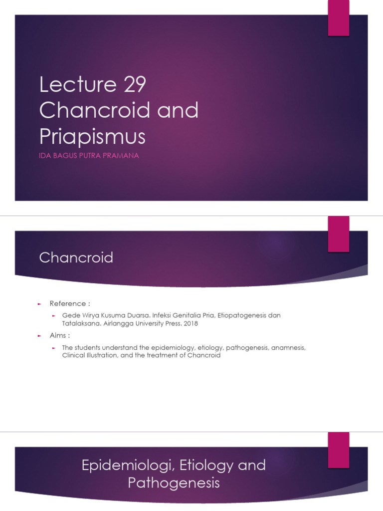 Lecture 25. Priapismus and Chancroid | PDF