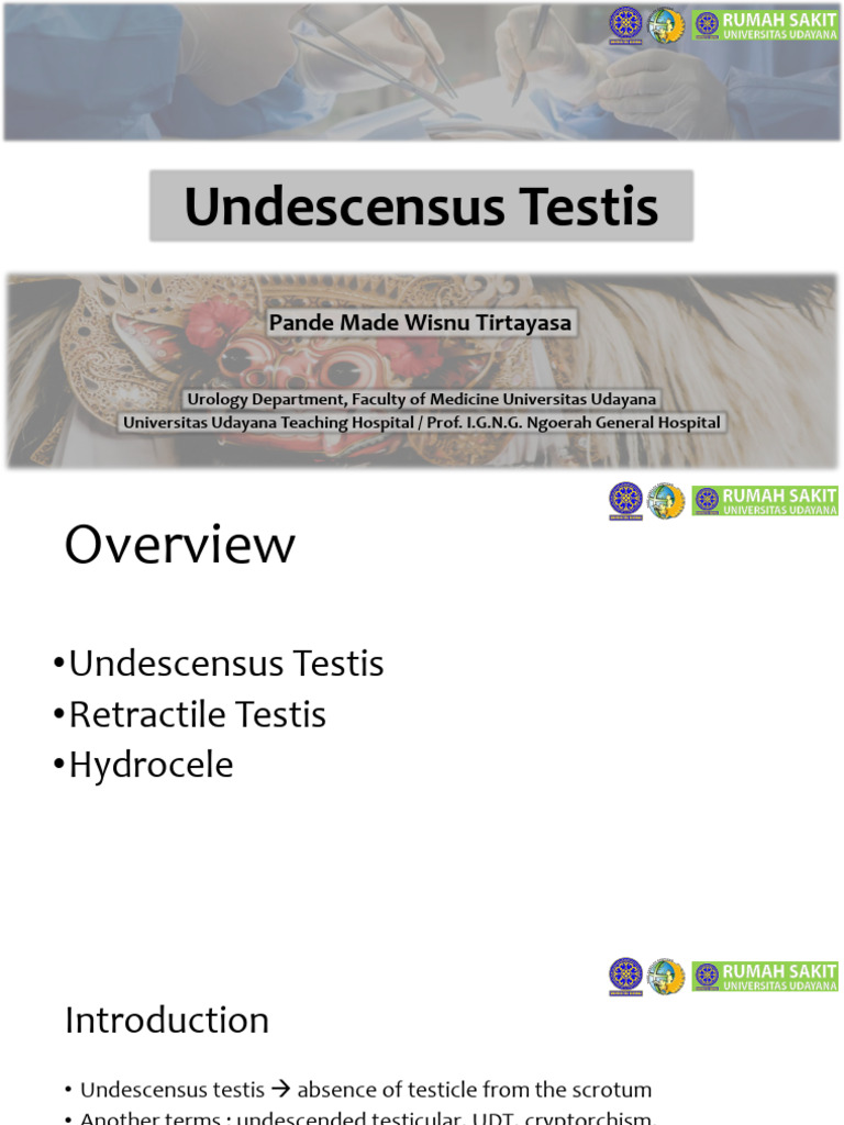 Lecture 20. Undescensus Testis, Retractile Testis, Hydrocele NEW ...