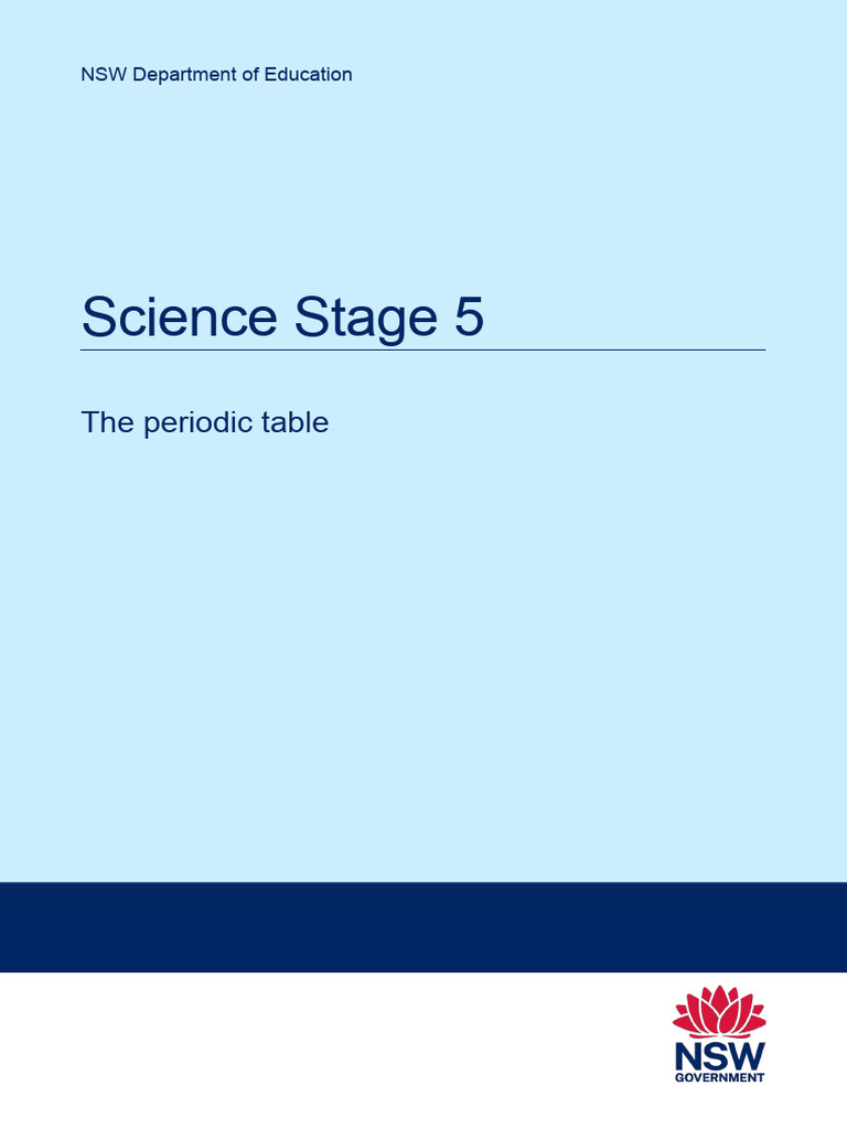 Stage 5 Science: Periodic Table | PDF | Chemical Elements | Periodic Table