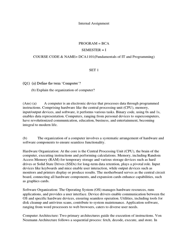 Internal Assignment | Download Free PDF | Osi Model | Read Only Memory