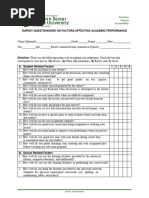 PDF Academic Performance Questionnaire | PDF