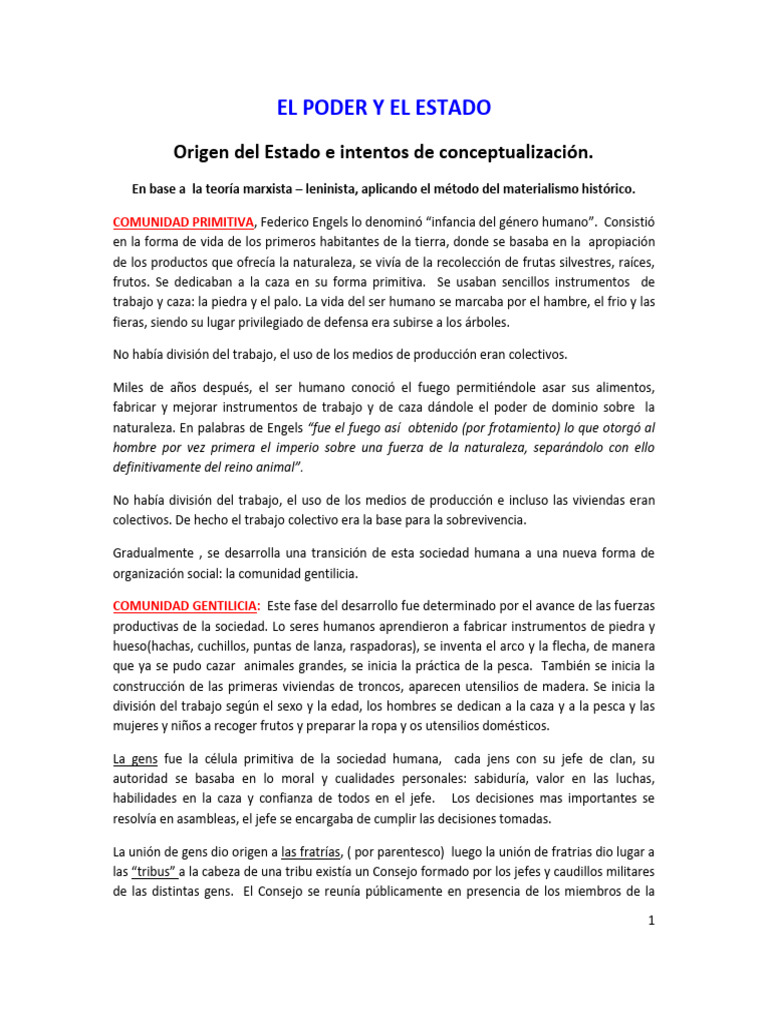 Material de Apoyo-El Poder y El Estado | PDF | Estado (política) | Sociedad