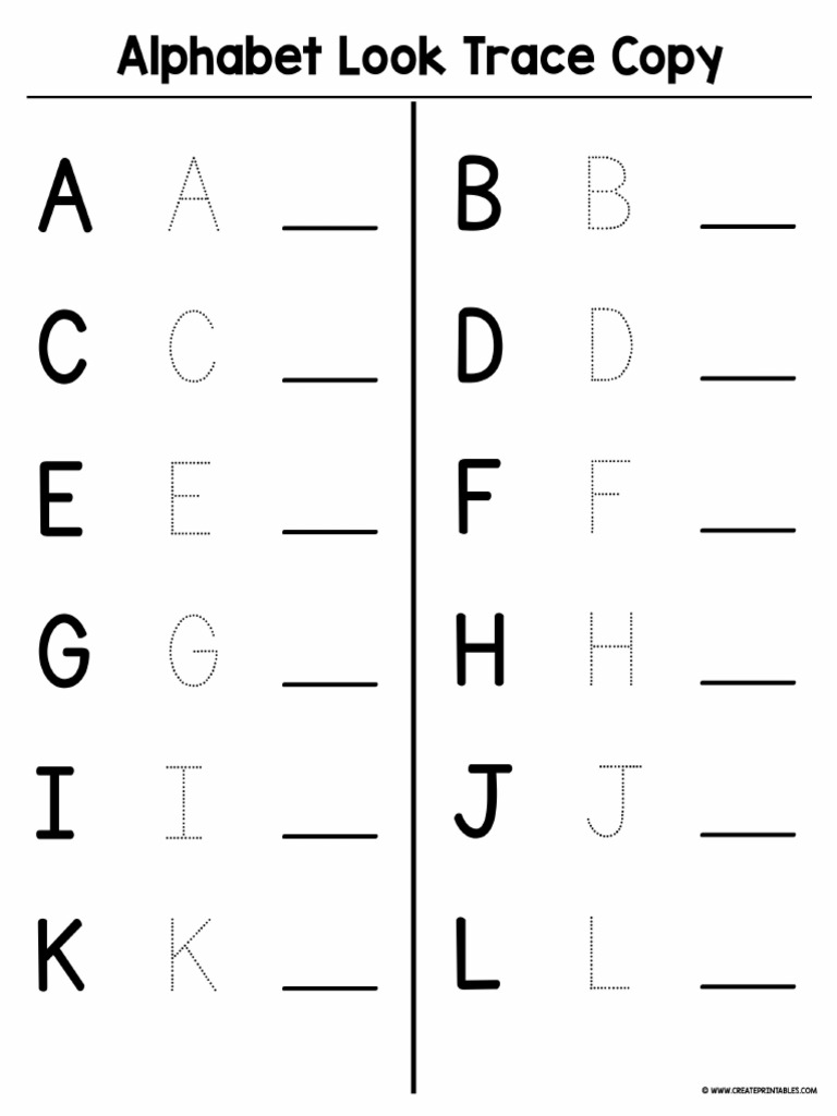 Alphabet Look Trace | PDF
