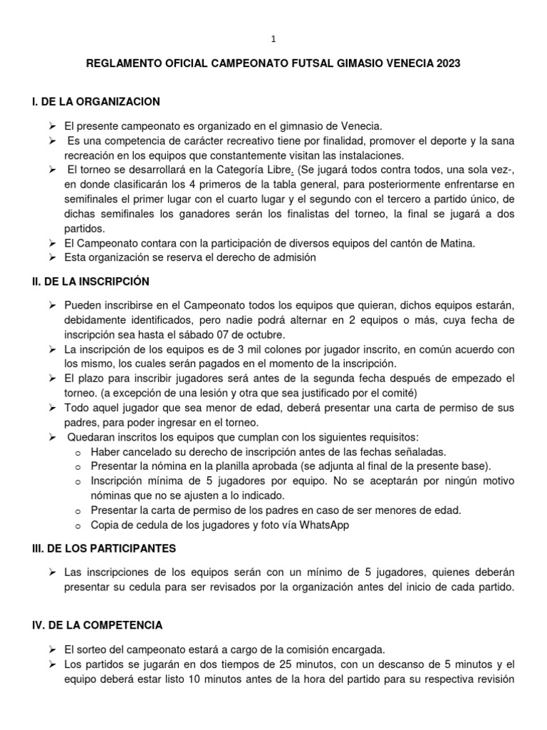 Reglamento Final | PDF | Árbitro