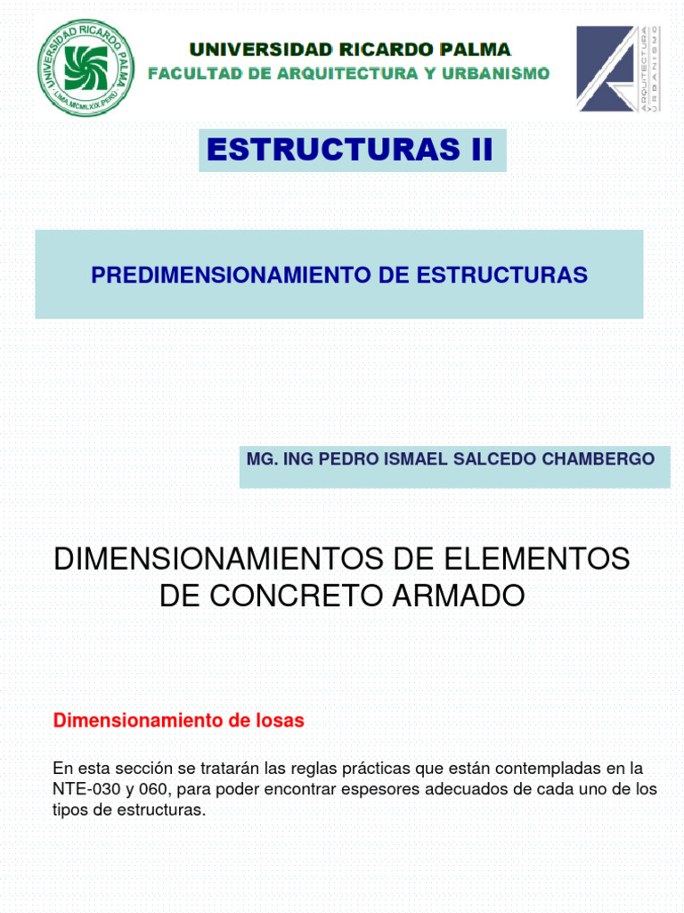 Predimensionamiento de Estructuras de Concreto | PDF | Hormigón | Columna