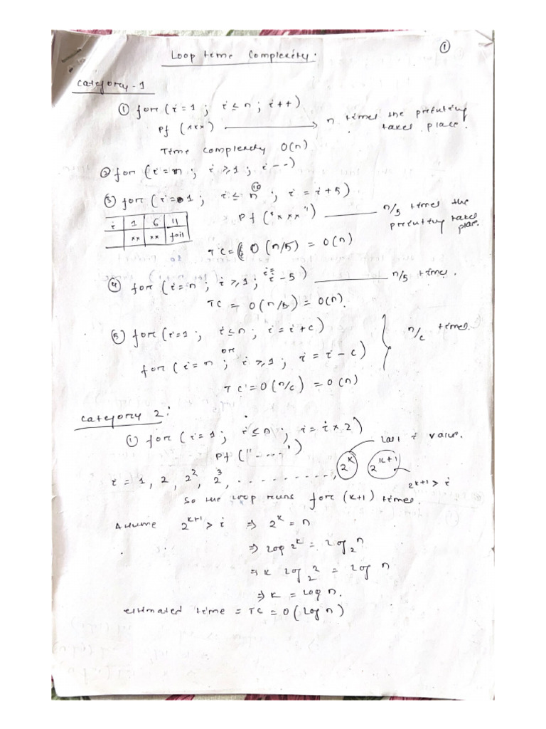 DAA - Loop Time Complexity-1 | PDF