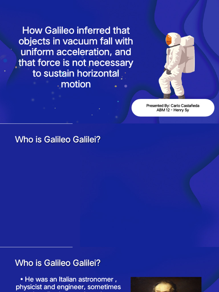 Galileo's Inference on Motion and Inertia | PDF | Force | Galileo Galilei