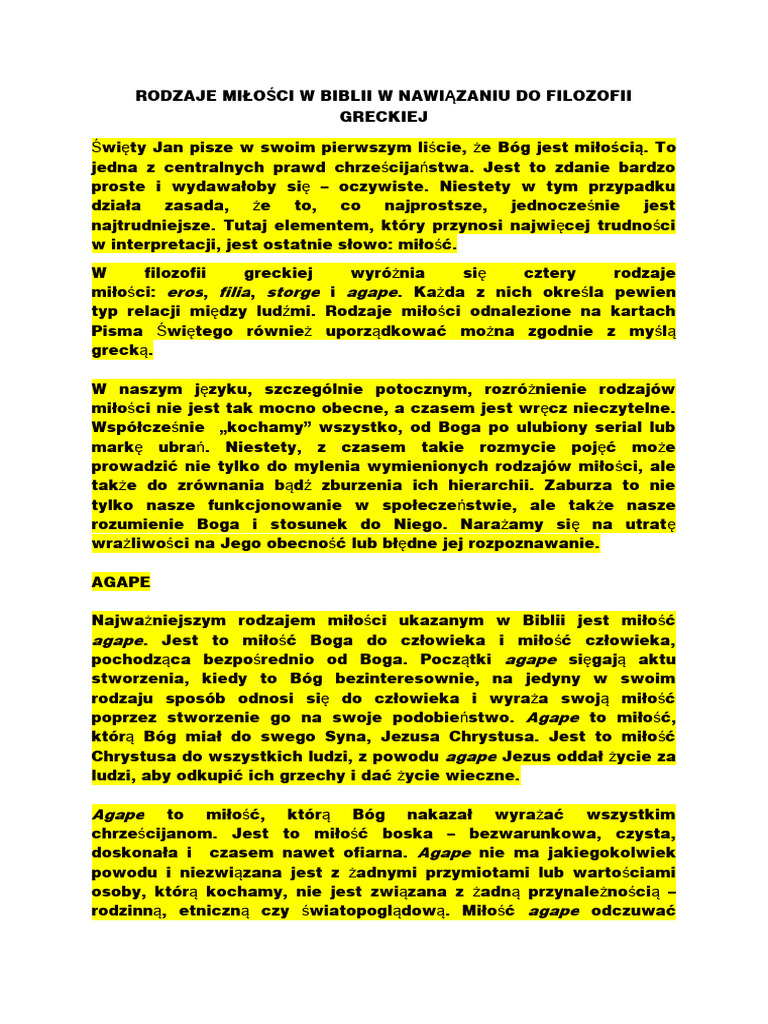 4 Rodzaje Miłości | PDF