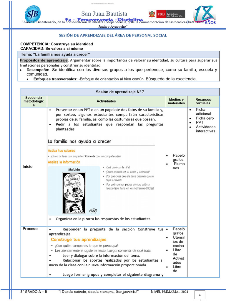 7 La Familia Nos Ayuda A Crecer | PDF | Aprendizaje | Escuelas