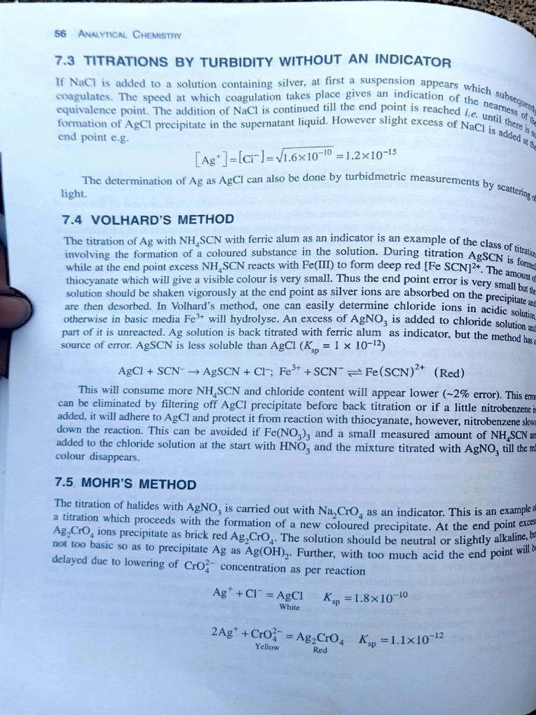 Precipitation Titration Notes | Download Free PDF | Titration | Chemistry