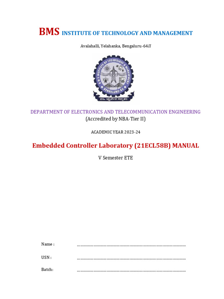 Embedded LAB MANUAL | PDF | Microcontroller | Pointer (Computer Programming)