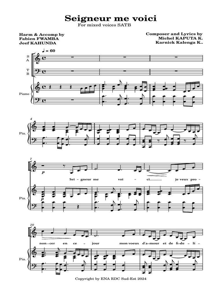 Seigneur Me Voici | PDF