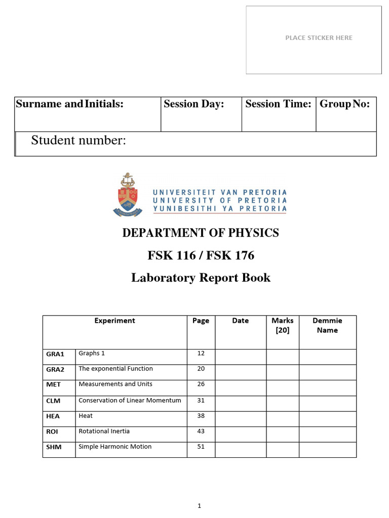 FSK 2024 Practical Manual Students | PDF | International System Of ...