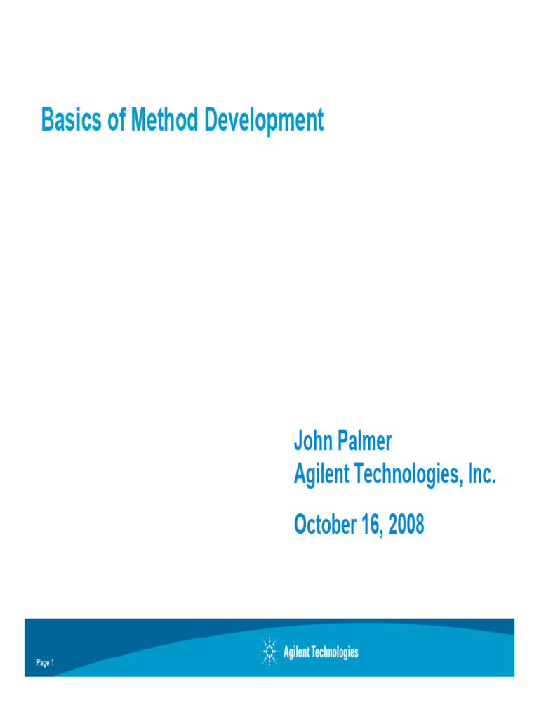 Basics of Method Development | PDF | High Performance Liquid ...
