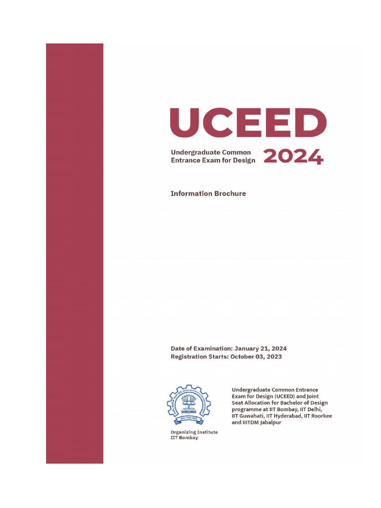 UCEED 2024 Information Brochure | PDF | Business