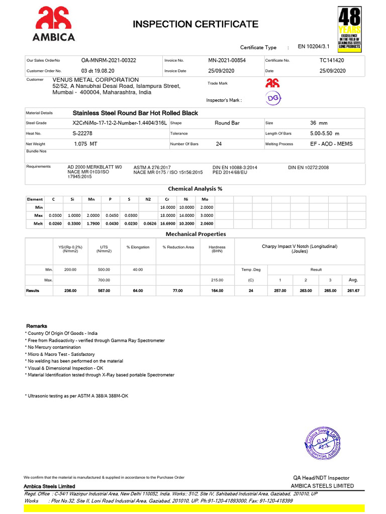 TMT Steel Bar Test Report | PDF | Nondestructive Testing | Steel