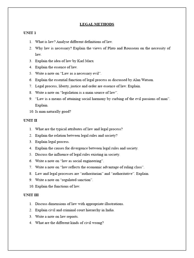 Legal Methods: Key Concepts and Notes | PDF | Justice | Crime & Violence