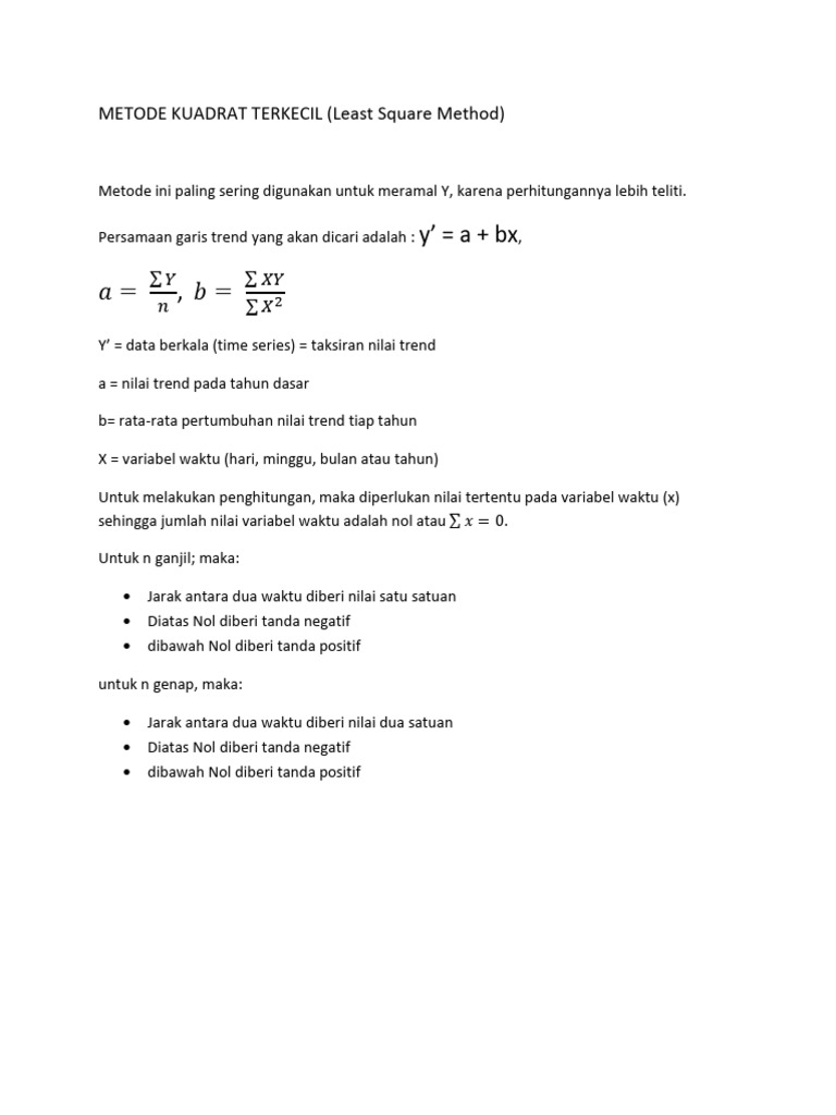 Metode Kuadrat Terkecil | PDF