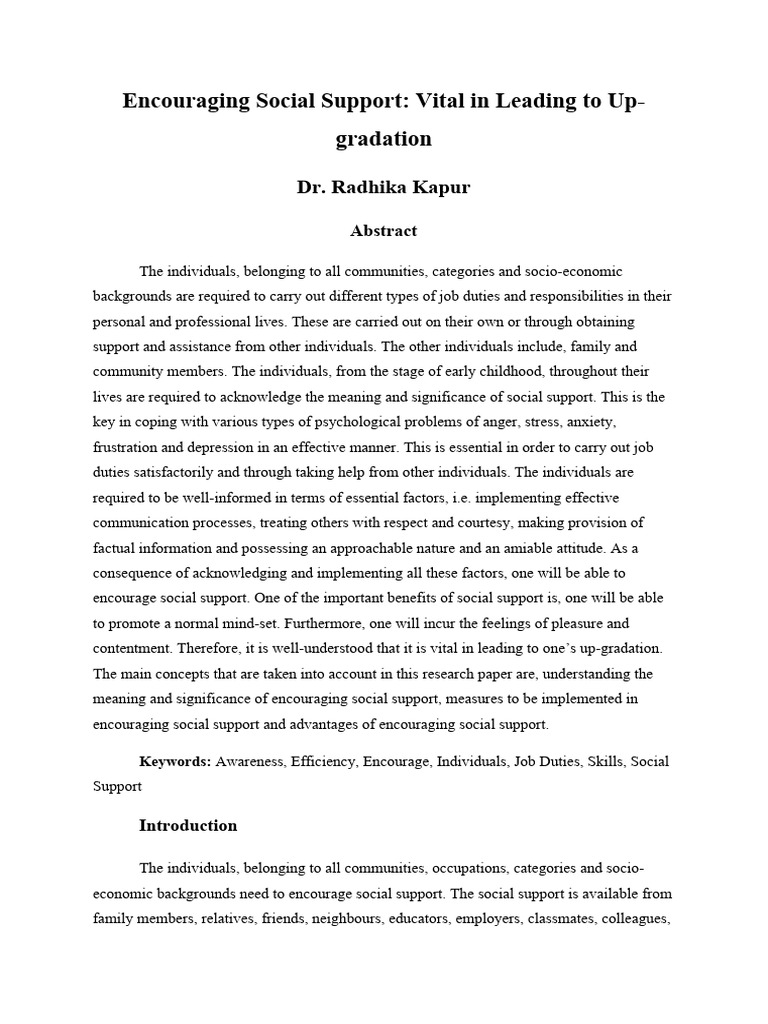 Encouraging Social Support 333 | PDF | Social Support | Communication