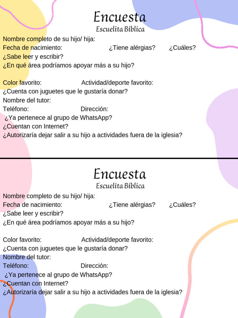 Encuesta para Padres | PDF